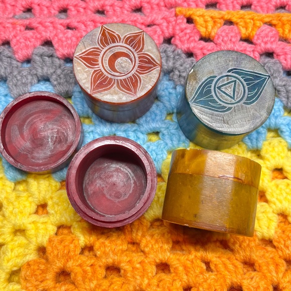 Accents | Chakra Soapstone Carved Containers 4 | Poshmark
